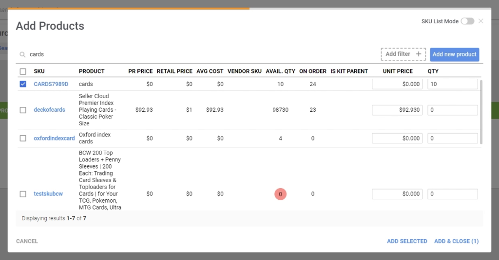 Creating a New Purchase Order – Sellercloud LMS